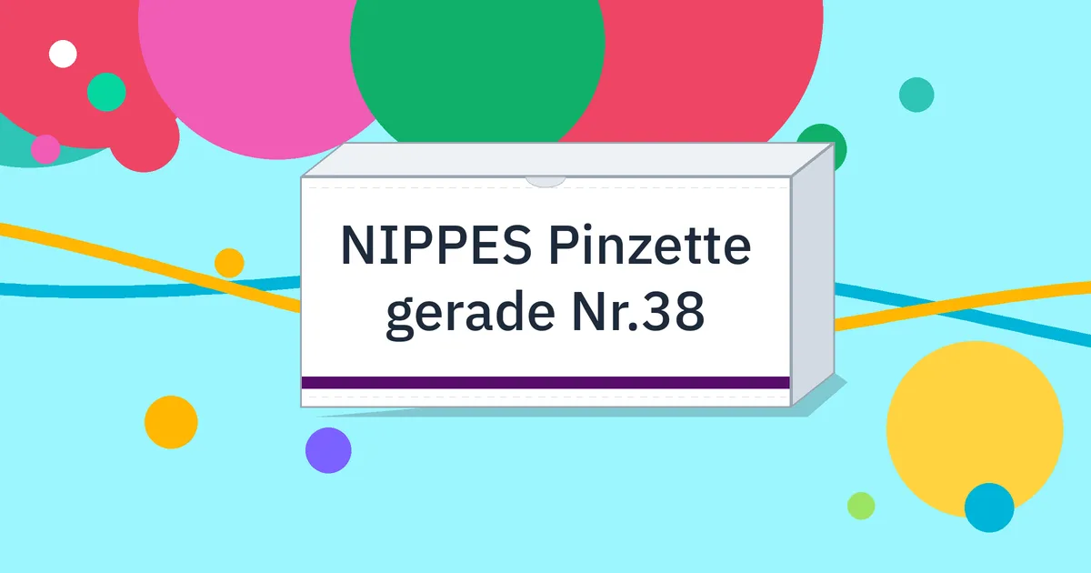 Symbolbild: Packung mit der Aufschrift NIPPES Pinzette gerade Nr.38 (PZN 01653230) – Verfügbarkeit und Bezug in Apotheken in Frankfurt am Main