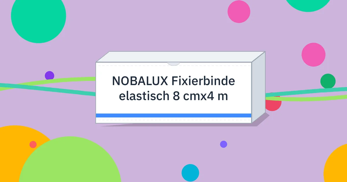 Symbolbild: Packung mit der Aufschrift NOBALUX Fixierbinde elastisch 8 cmx4 m (PZN 00950730) – Verfügbarkeit und Bezug in Apotheken in Frankfurt am Main