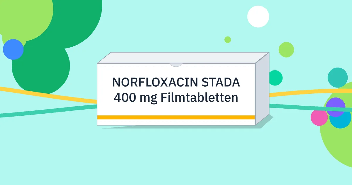 Symbolbild: Packung mit der Aufschrift NORFLOXACIN STADA 400 mg Filmtabletten (PZN 00706929) – Verfügbarkeit und Bezug in Apotheken in Frankfurt am Main