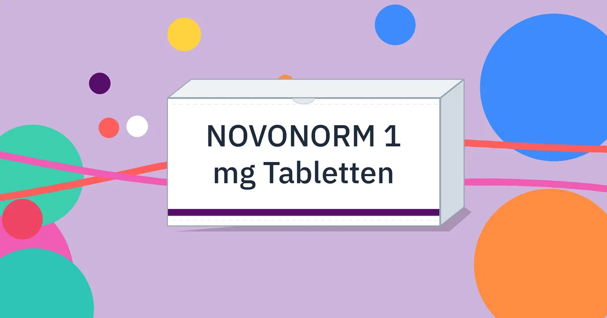 Symbolbild: Packung mit der Aufschrift NOVONORM 1 mg Tabletten (PZN 01096887) – Verfügbarkeit und Bezug in Apotheken in Frankfurt am Main