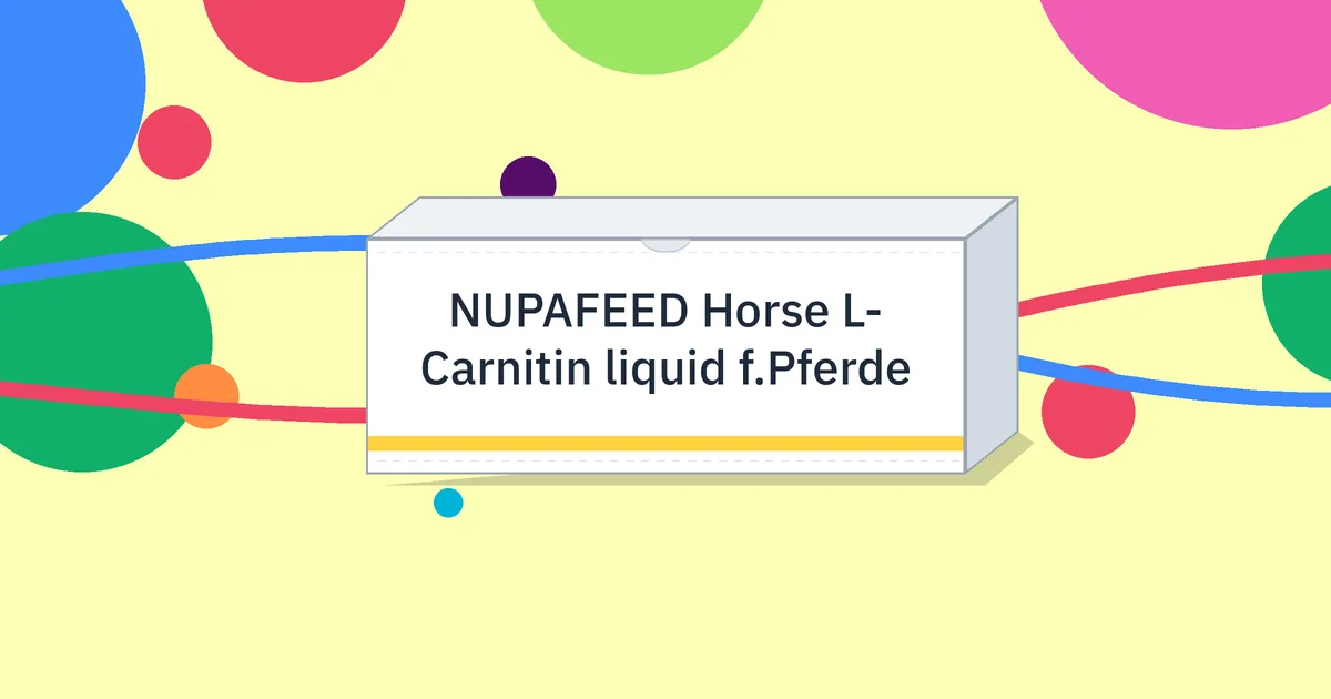 Symbolbild: Packung mit der Aufschrift NUPAFEED Horse L-Carnitin liquid f.Pferde (PZN 20355857) – Verfügbarkeit und Bezug in Apotheken in Frankfurt am Main