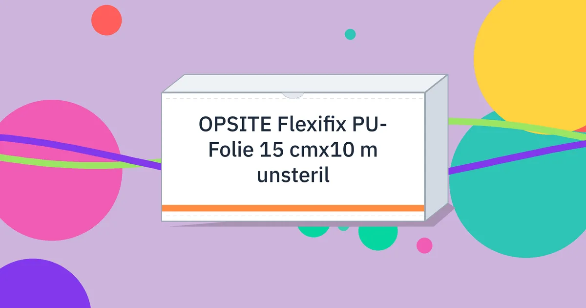 Symbolbild: Packung mit der Aufschrift OPSITE Flexifix PU-Folie 15 cmx10 m unsteril (PZN 19158749) – Verfügbarkeit und Bezug in Apotheken in Frankfurt am Main