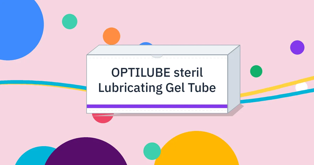 Symbolbild: Packung mit der Aufschrift OPTILUBE steril Lubricating Gel Tube (PZN 12558977) – Verfügbarkeit und Bezug in Apotheken in Frankfurt am Main