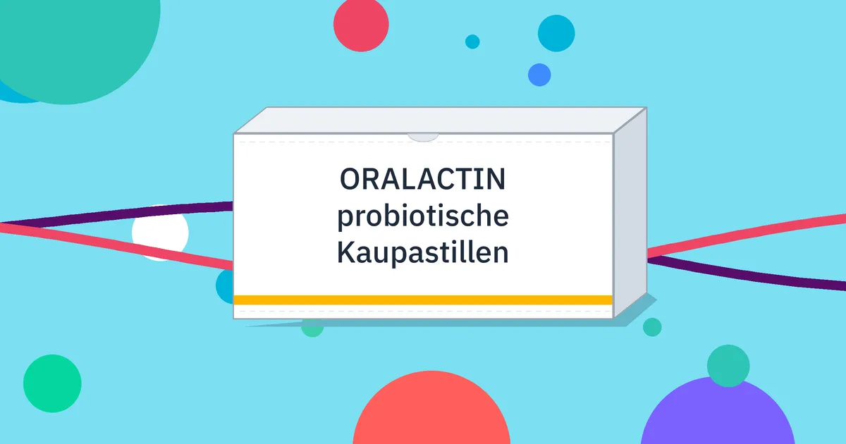 Symbolbild: Packung mit der Aufschrift ORALACTIN probiotische Kaupastillen (PZN 18049811) – Verfügbarkeit und Bezug in Apotheken in Frankfurt am Main