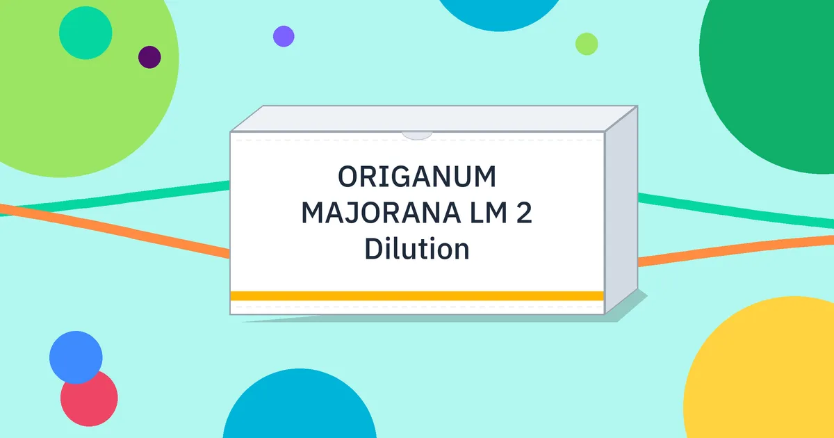 Symbolbild: Packung mit der Aufschrift ORIGANUM MAJORANA LM 2 Dilution (PZN 12972441) – Verfügbarkeit und Bezug in Apotheken in Frankfurt am Main