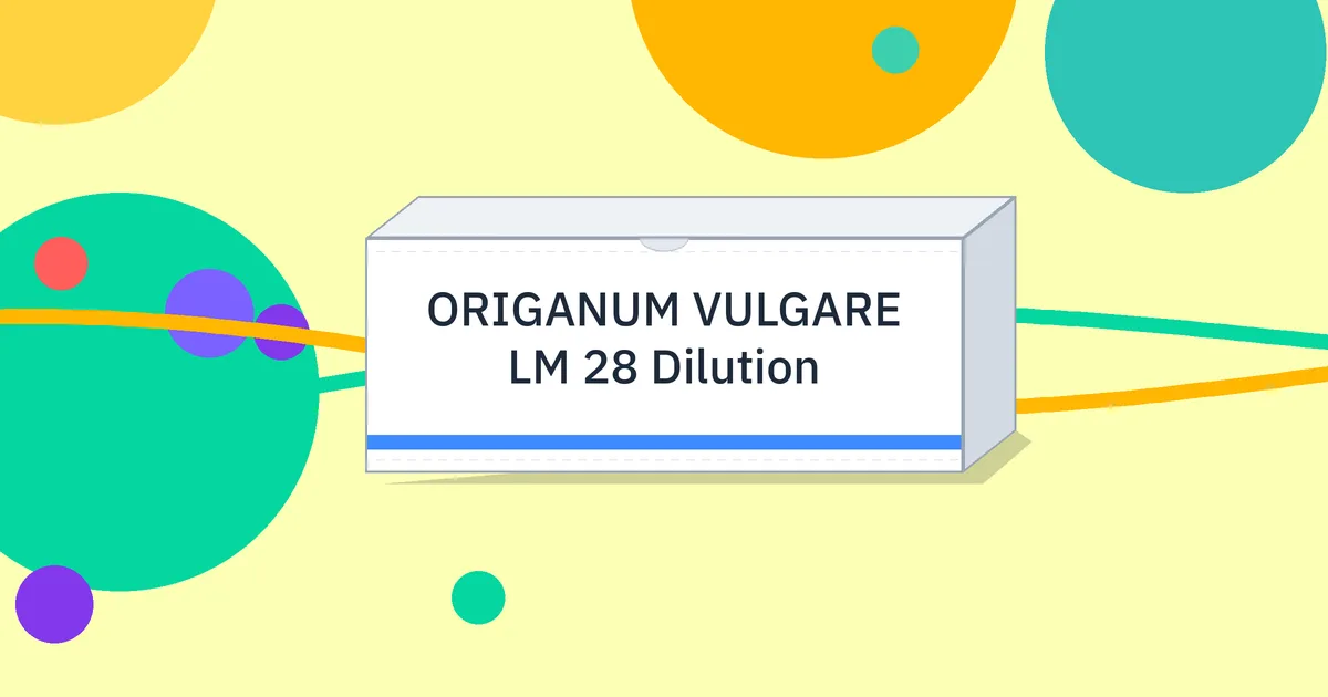 Symbolbild: Packung mit der Aufschrift ORIGANUM VULGARE LM 28 Dilution (PZN 12973245) – Verfügbarkeit und Bezug in Apotheken in Frankfurt am Main
