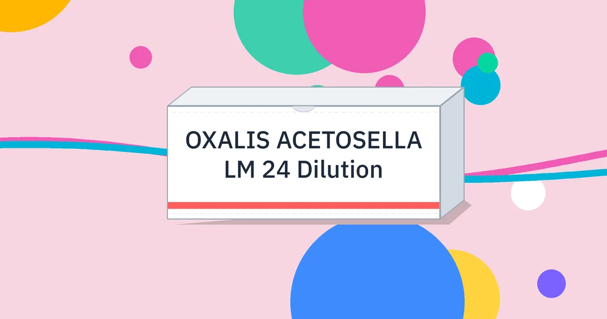 Symbolbild: Packung mit der Aufschrift OXALIS ACETOSELLA LM 24 Dilution (PZN 13629099) – Verfügbarkeit und Bezug in Apotheken in Frankfurt am Main