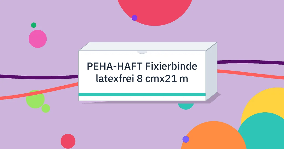 Symbolbild: Packung mit der Aufschrift PEHA-HAFT Fixierbinde latexfrei 8 cmx21 m (PZN 18335066) – Verfügbarkeit und Bezug in Apotheken in Frankfurt am Main