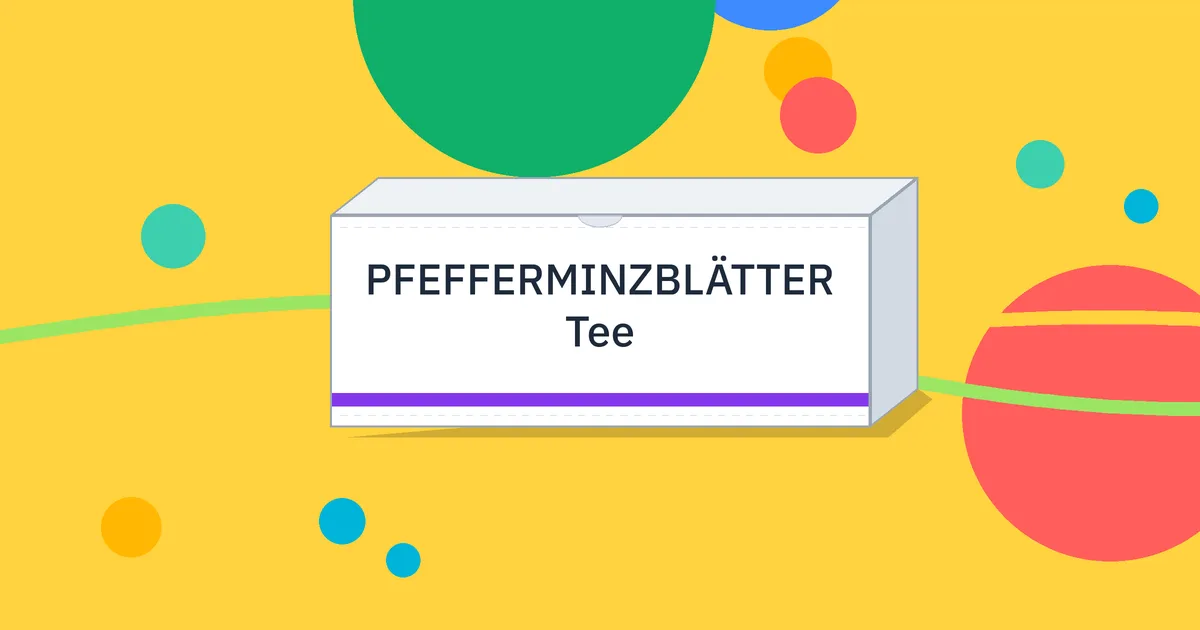 Symbolbild: Packung mit der Aufschrift PFEFFERMINZBLÄTTER Tee (PZN 15892145) – Verfügbarkeit und Bezug in Apotheken in Frankfurt am Main