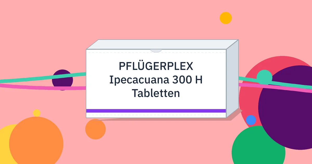 Symbolbild: Packung mit der Aufschrift PFLÜGERPLEX Ipecacuana 300 H Tabletten (PZN 02749624) – Verfügbarkeit und Bezug in Apotheken in Frankfurt am Main