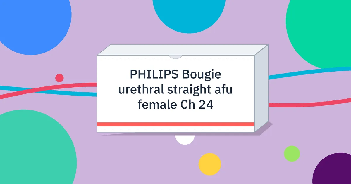 Symbolbild: Packung mit der Aufschrift PHILIPS Bougie urethral straight afu female Ch 24 (PZN 18188671) – Verfügbarkeit und Bezug in Apotheken in Frankfurt am Main