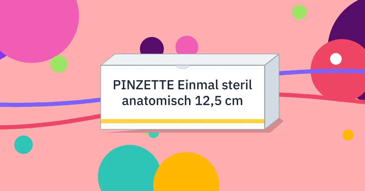 Symbolbild: Packung mit der Aufschrift PINZETTE Einmal steril anatomisch 12,5 cm (PZN 20869616) – Verfügbarkeit und Bezug in Apotheken in Frankfurt am Main