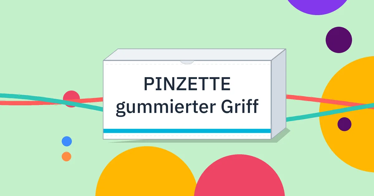 Symbolbild: Packung mit der Aufschrift PINZETTE gummierter Griff (PZN 06407292) – Verfügbarkeit und Bezug in Apotheken in Frankfurt am Main