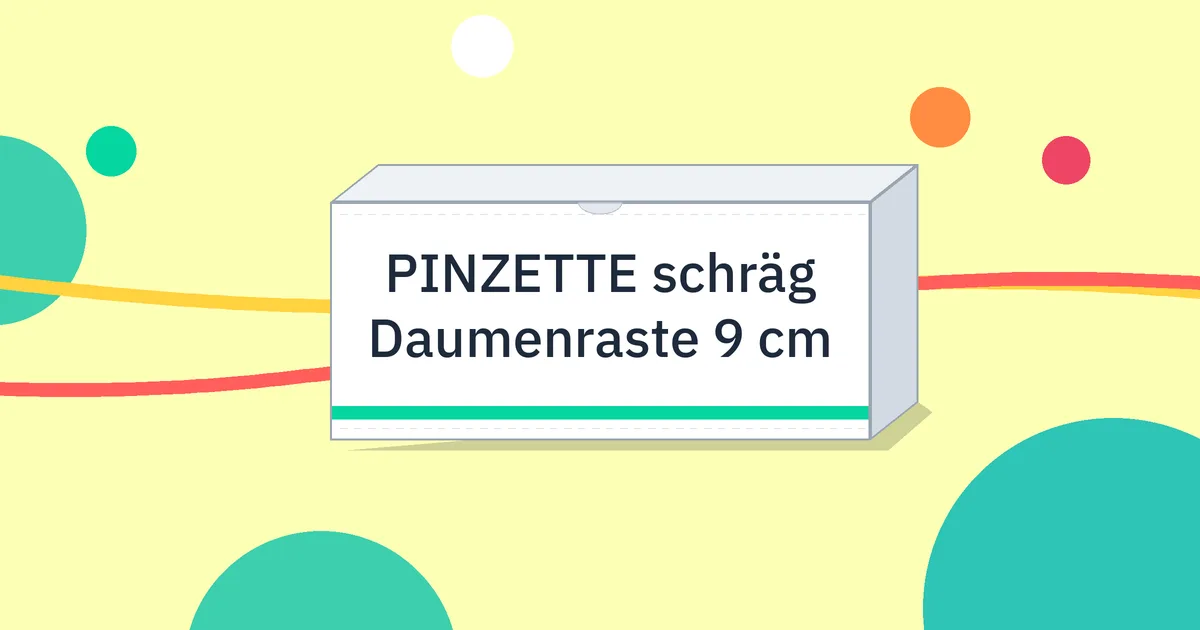 Symbolbild: Packung mit der Aufschrift PINZETTE schräg Daumenraste 9 cm (PZN 01516941) – Verfügbarkeit und Bezug in Apotheken in Frankfurt am Main