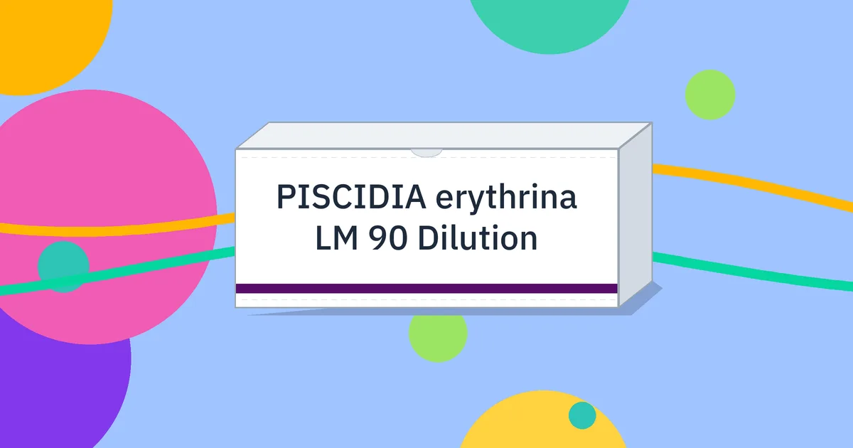 Symbolbild: Packung mit der Aufschrift PISCIDIA erythrina LM 90 Dilution (PZN 13646063) – Verfügbarkeit und Bezug in Apotheken in Frankfurt am Main