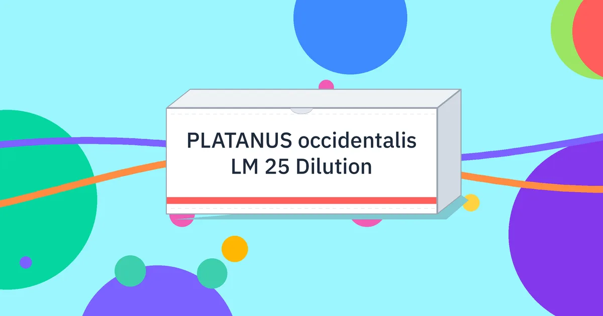 Symbolbild: Packung mit der Aufschrift PLATANUS occidentalis LM 25 Dilution (PZN 13647312) – Verfügbarkeit und Bezug in Apotheken in Frankfurt am Main