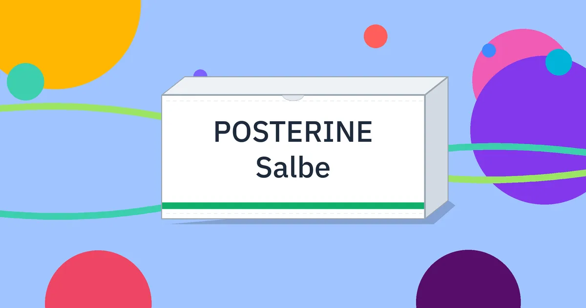 Symbolbild: Packung mit der Aufschrift POSTERINE Salbe (PZN 06876348) – Verfügbarkeit und Bezug in Apotheken in Frankfurt am Main