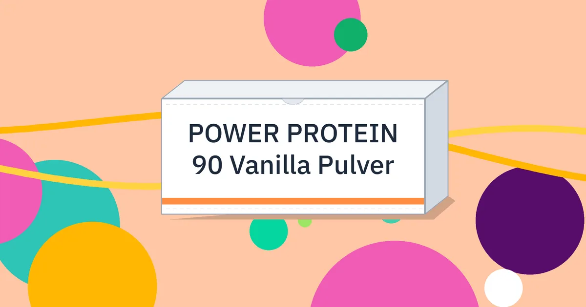 Symbolbild: Packung mit der Aufschrift POWER PROTEIN 90 Vanilla Pulver (PZN 11095038) – Verfügbarkeit und Bezug in Apotheken in Frankfurt am Main