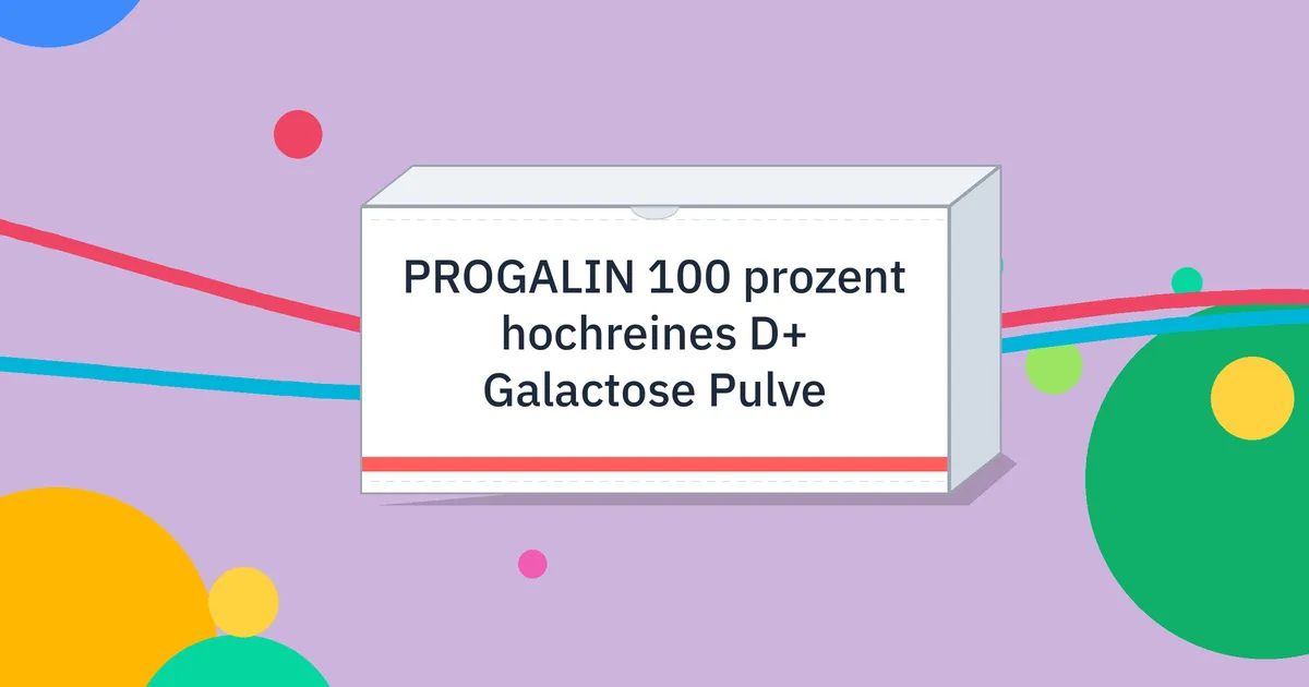 Symbolbild: Packung mit der Aufschrift PROGALIN 100 prozent hochreines D+ Galactose Pulve (PZN 05908106) – Verfügbarkeit und Bezug in Apotheken in Frankfurt am Main