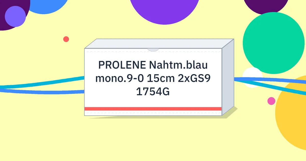 Symbolbild: Packung mit der Aufschrift PROLENE Nahtm.blau mono.9-0 15cm 2xGS9 1754G (PZN 20915888) – Verfügbarkeit und Bezug in Apotheken in Frankfurt am Main