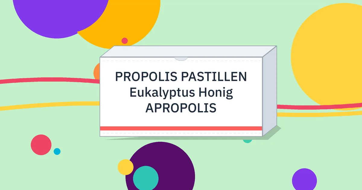 Symbolbild: Packung mit der Aufschrift PROPOLIS PASTILLEN Eukalyptus Honig APROPOLIS (PZN 12362056) – Verfügbarkeit und Bezug in Apotheken in Frankfurt am Main