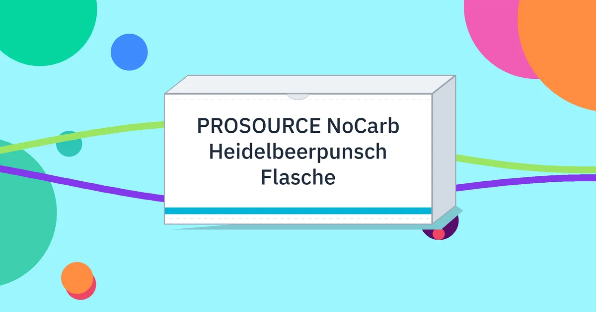 Symbolbild: Packung mit der Aufschrift PROSOURCE NoCarb Heidelbeerpunsch Flasche (PZN 19504074) – Verfügbarkeit und Bezug in Apotheken in Frankfurt am Main