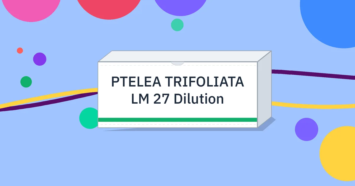 Symbolbild: Packung mit der Aufschrift PTELEA TRIFOLIATA LM 27 Dilution (PZN 13670529) – Verfügbarkeit und Bezug in Apotheken in Frankfurt am Main