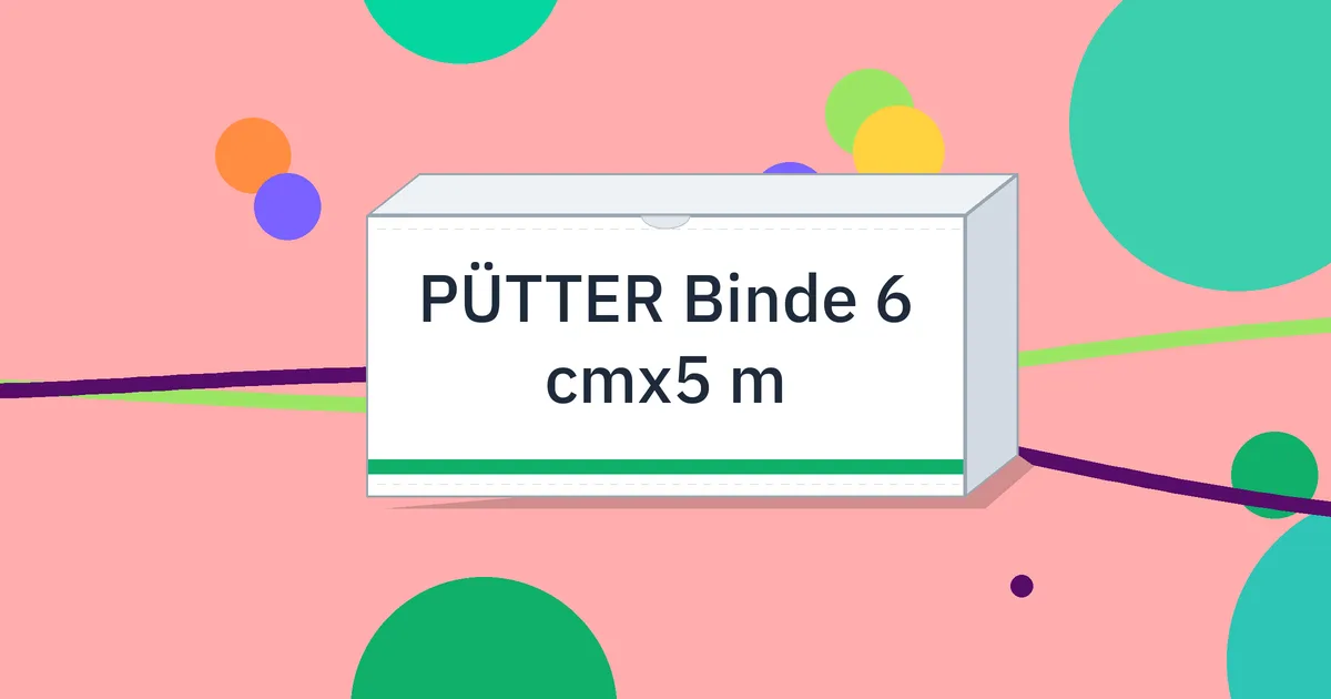 Symbolbild: Packung mit der Aufschrift PÜTTER Binde 6 cmx5 m (PZN 18455209) – Verfügbarkeit und Bezug in Apotheken in Frankfurt am Main