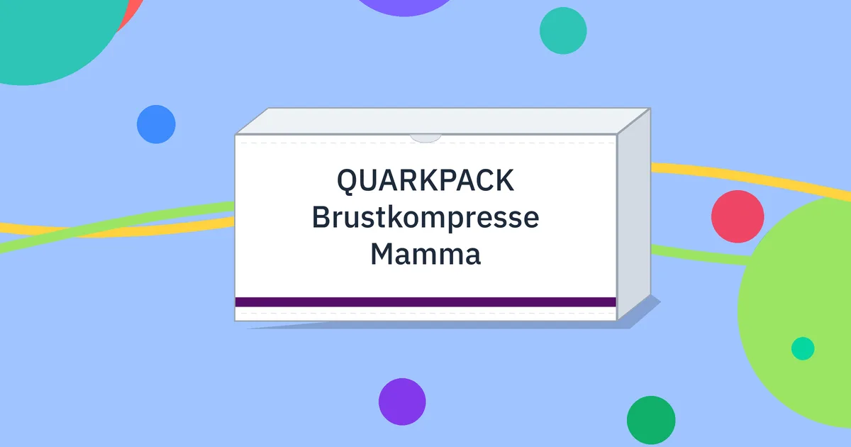 Symbolbild: Packung mit der Aufschrift QUARKPACK Brustkompresse Mamma (PZN 06434886) – Verfügbarkeit und Bezug in Apotheken in Frankfurt am Main
