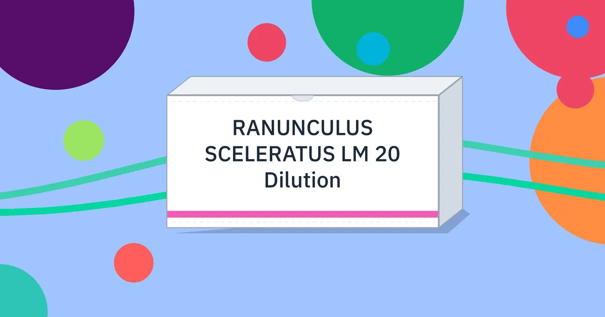 Symbolbild: Packung mit der Aufschrift RANUNCULUS SCELERATUS LM 20 Dilution (PZN 13676236) – Verfügbarkeit und Bezug in Apotheken in Frankfurt am Main