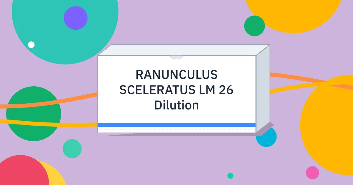 Symbolbild: Packung mit der Aufschrift RANUNCULUS SCELERATUS LM 26 Dilution (PZN 13676354) – Verfügbarkeit und Bezug in Apotheken in Frankfurt am Main