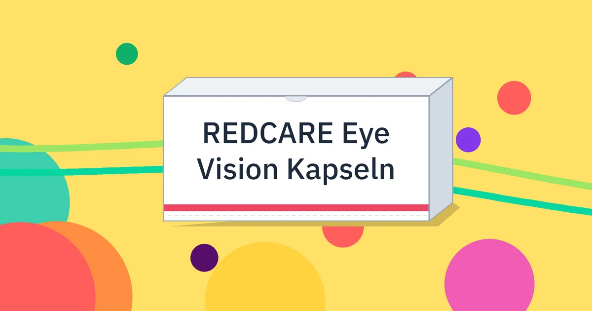 Symbolbild: Packung mit der Aufschrift REDCARE Eye Vision Kapseln (PZN 19713872) – Verfügbarkeit und Bezug in Apotheken in Frankfurt am Main