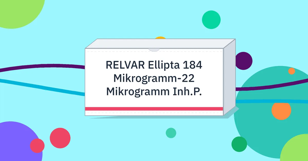 Symbolbild: Packung mit der Aufschrift RELVAR Ellipta 184 Mikrogramm-22 Mikrogramm Inh.P. (PZN 18139046) – Verfügbarkeit und Bezug in Apotheken in Frankfurt am Main