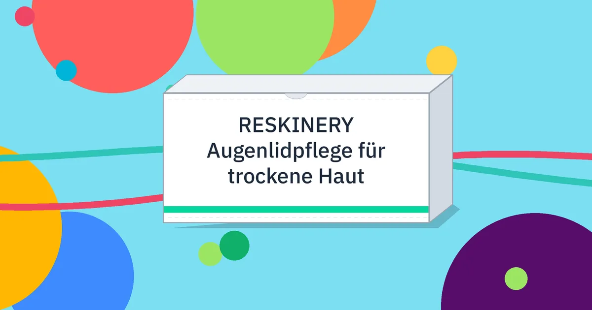 Symbolbild: Packung mit der Aufschrift RESKINERY Augenlidpflege für trockene Haut (PZN 20099147) – Verfügbarkeit und Bezug in Apotheken in Frankfurt am Main