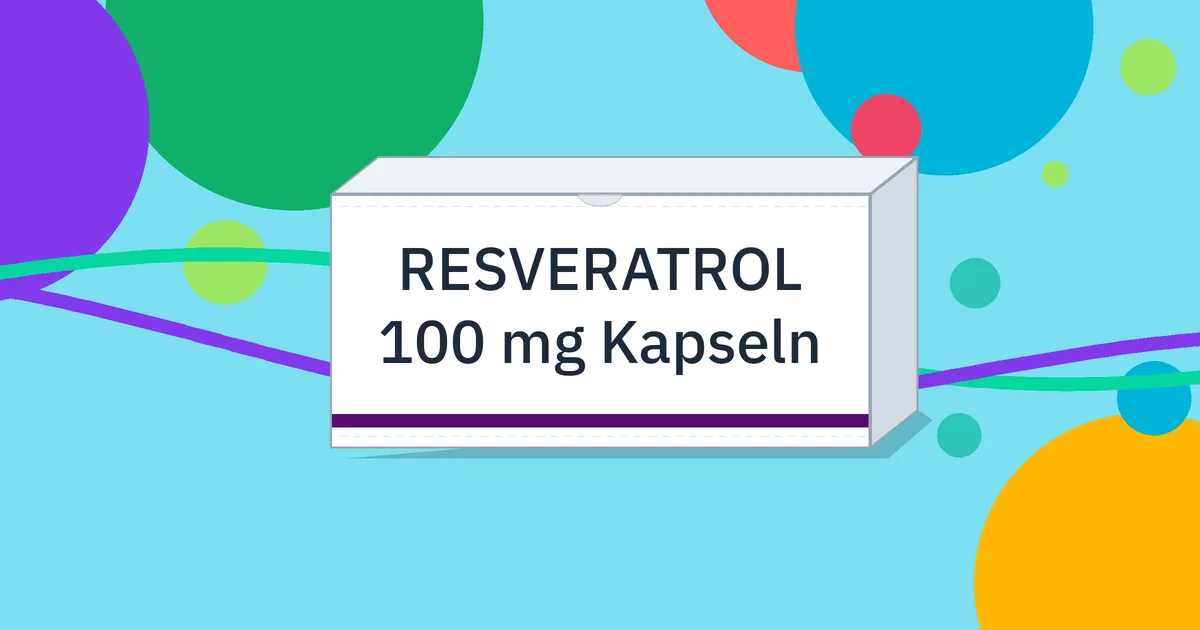 Symbolbild: Packung mit der Aufschrift RESVERATROL 100 mg Kapseln (PZN 19679997) – Verfügbarkeit und Bezug in Apotheken in Frankfurt am Main