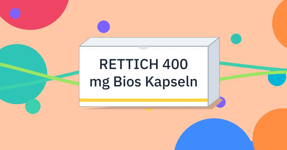 Symbolbild: Packung mit der Aufschrift RETTICH 400 mg Bios Kapseln (PZN 00139376) – Verfügbarkeit und Bezug in Apotheken in Frankfurt am Main