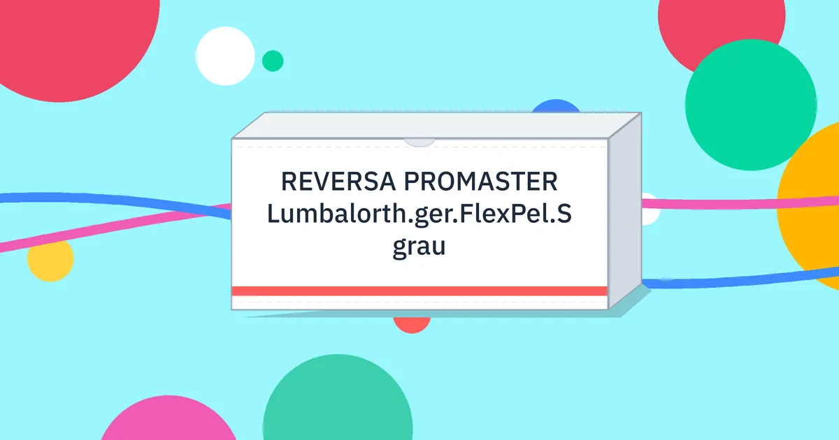 Symbolbild: Packung mit der Aufschrift REVERSA PROMASTER Lumbalorth.ger.FlexPel.S grau (PZN 10927790) – Verfügbarkeit und Bezug in Apotheken in Frankfurt am Main