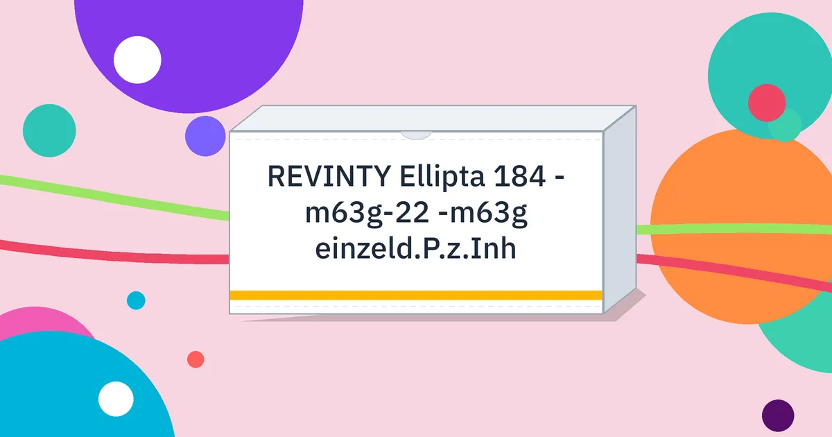 Symbolbild: Packung mit der Aufschrift REVINTY Ellipta 184 -m63g-22 -m63g einzeld.P.z.Inh (PZN 17510863) – Verfügbarkeit und Bezug in Apotheken in Frankfurt am Main