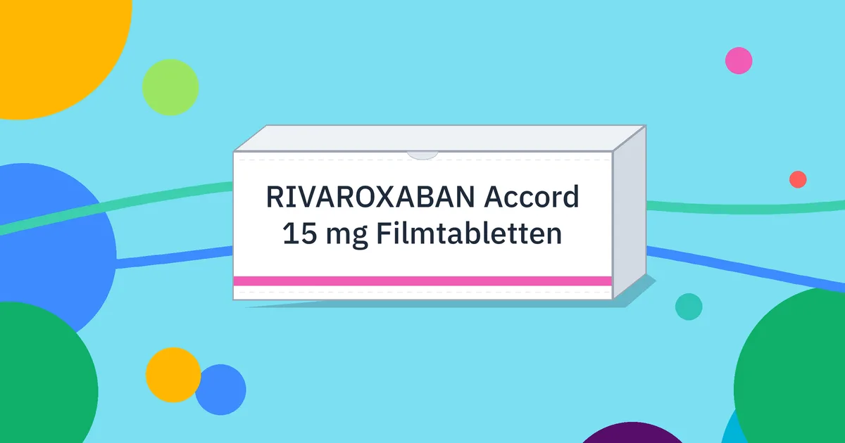 Symbolbild: Packung mit der Aufschrift RIVAROXABAN Accord 15 mg Filmtabletten (PZN 18735127) – Verfügbarkeit und Bezug in Apotheken in Frankfurt am Main