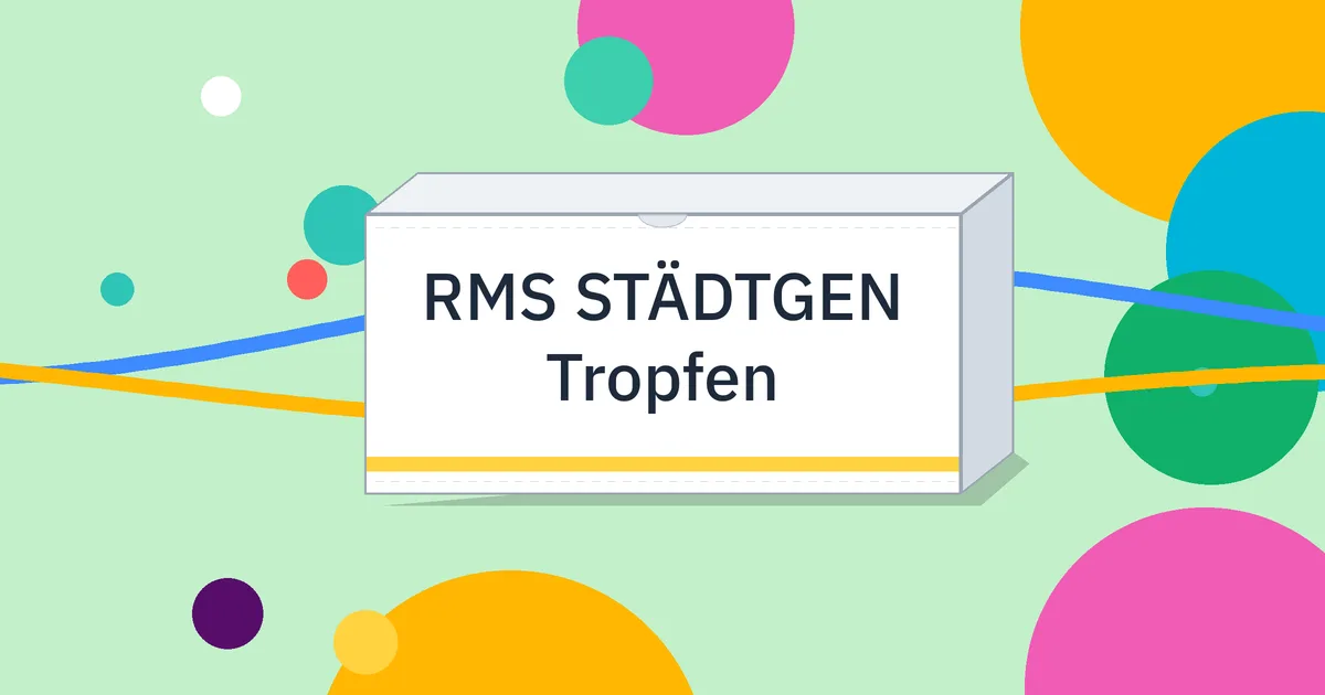Symbolbild: Packung mit der Aufschrift RMS STÄDTGEN Tropfen (PZN 04135961) – Verfügbarkeit und Bezug in Apotheken in Frankfurt am Main