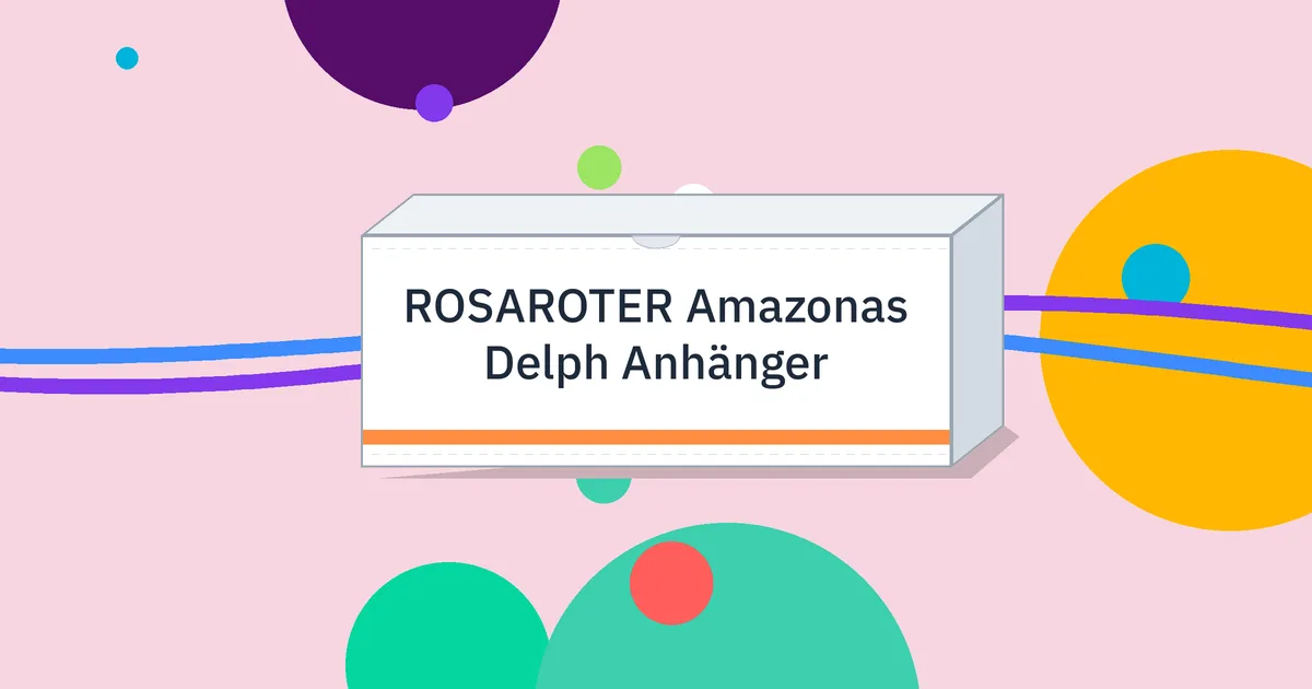 Symbolbild: Packung mit der Aufschrift ROSAROTER Amazonas Delph Anhänger (PZN 19406874) – Verfügbarkeit und Bezug in Apotheken in Frankfurt am Main