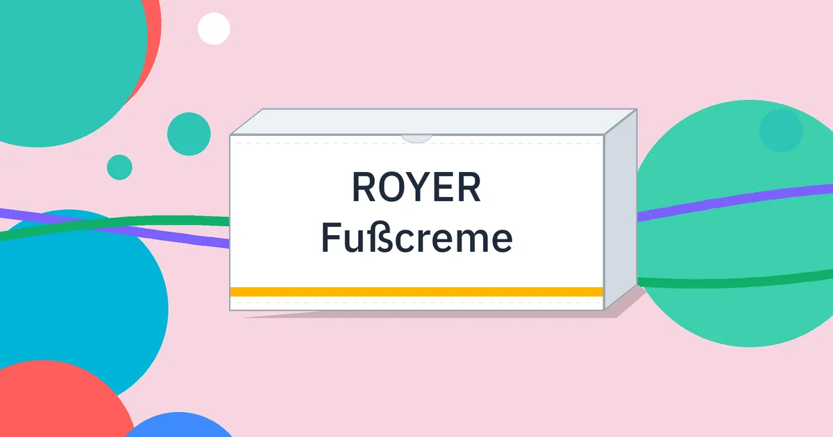 Symbolbild: Packung mit der Aufschrift ROYER Fußcreme (PZN 15780392) – Verfügbarkeit und Bezug in Apotheken in Frankfurt am Main