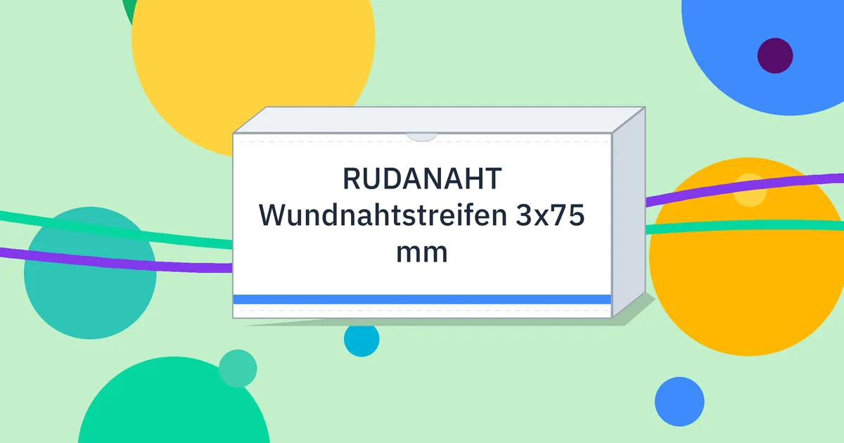Symbolbild: Packung mit der Aufschrift RUDANAHT Wundnahtstreifen 3x75 mm (PZN 09074307) – Verfügbarkeit und Bezug in Apotheken in Frankfurt am Main