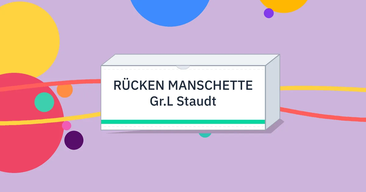 Symbolbild: Packung mit der Aufschrift RÜCKEN MANSCHETTE Gr.L Staudt (PZN 10946913) – Verfügbarkeit und Bezug in Apotheken in Frankfurt am Main
