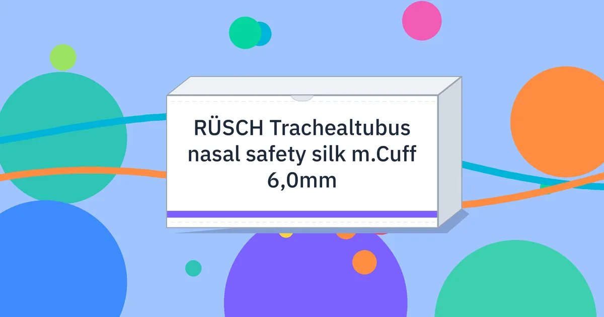 Symbolbild: Packung mit der Aufschrift RÜSCH Trachealtubus nasal safety silk m.Cuff 6,0mm (PZN 12463857) – Verfügbarkeit und Bezug in Apotheken in Frankfurt am Main