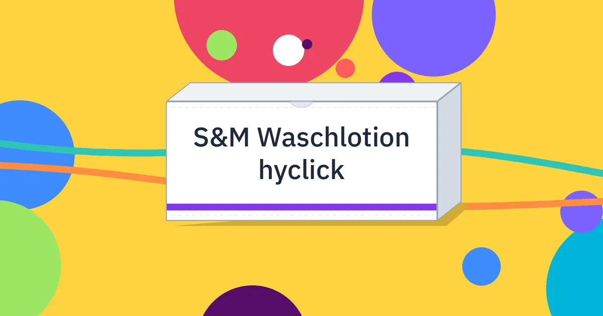 Symbolbild: Packung mit der Aufschrift S&M Waschlotion hyclick (PZN 11146244) – Verfügbarkeit und Bezug in Apotheken in Frankfurt am Main