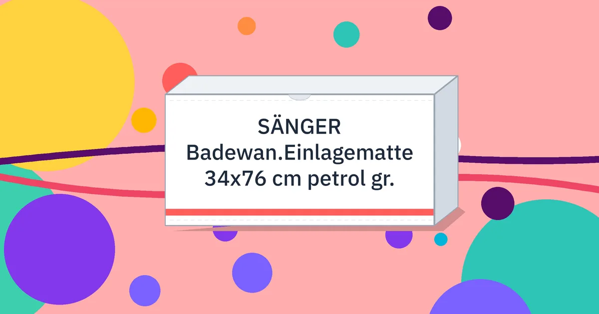 Symbolbild: Packung mit der Aufschrift SÄNGER Badewan.Einlagematte 34x76 cm petrol gr. (PZN 01307261) – Verfügbarkeit und Bezug in Apotheken in Frankfurt am Main
