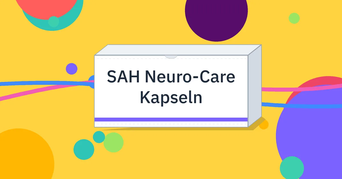 Symbolbild: Packung mit der Aufschrift SAH Neuro-Care Kapseln (PZN 18268921) – Verfügbarkeit und Bezug in Apotheken in Frankfurt am Main