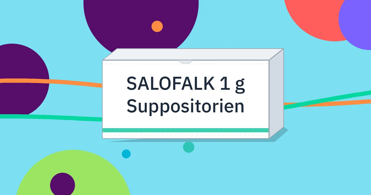 Symbolbild: Packung mit der Aufschrift SALOFALK 1 g Suppositorien (PZN 06810792) – Verfügbarkeit und Bezug in Apotheken in Frankfurt am Main