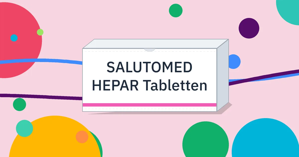 Symbolbild: Packung mit der Aufschrift SALUTOMED HEPAR Tabletten (PZN 17570291) – Verfügbarkeit und Bezug in Apotheken in Frankfurt am Main
